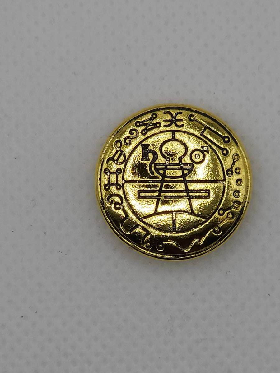Secret Seal of Solomon Snap Seal, 19 mm Brass Gold Protective Charm for ...